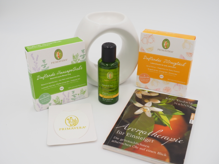 Primavera Aromatherapie Starterset MAXI 6 äth. Öle Duftlampe Buch ...