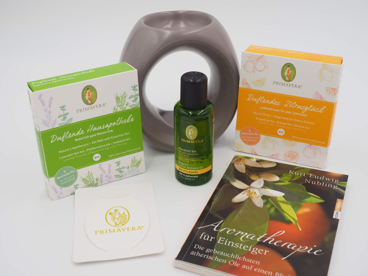 Primavera Aromatherapie Starterset MAXI 6 äth. Öle Duftlampe Buch ...